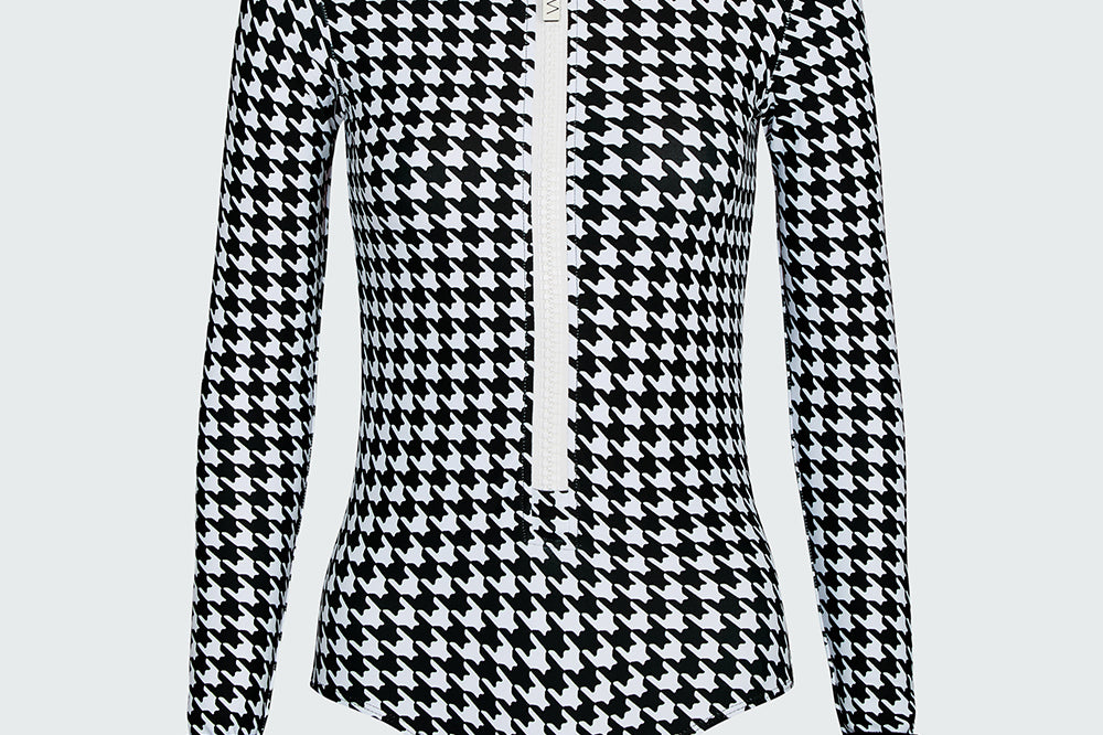 black pattern bodysuit