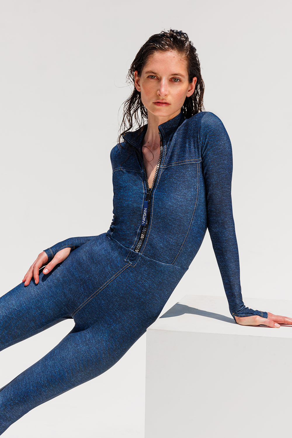 Rae Catsuit in Denim – WATSKIN